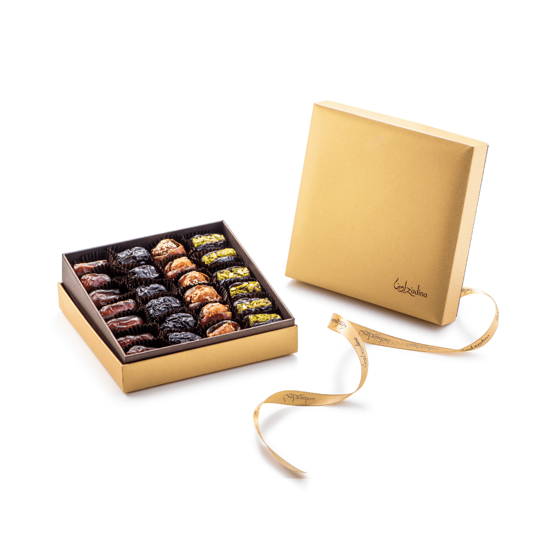 Small Gold Square Box | Assorted Gourmet Emirati Dates
